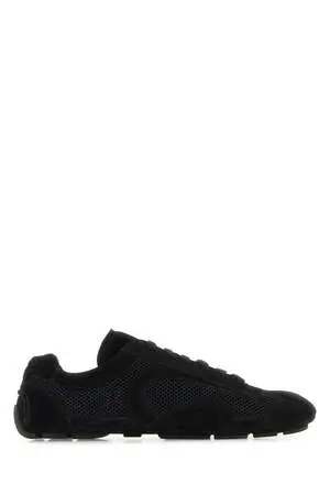 Prada Suede And Mesh Sneaker With Re-edition Detailing - Black