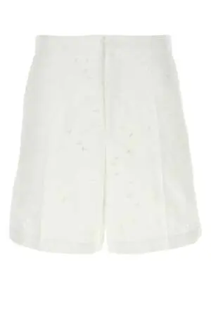 Valentino Garavani Cotton-blend Bermuda Shorts - White