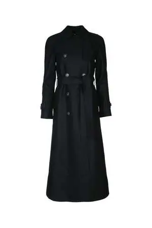 Harris Wharf London Long Raglan Trench In Light-pressed Wool