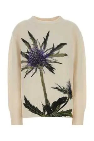 Blumarine Blended Wool Knit Sweater - White