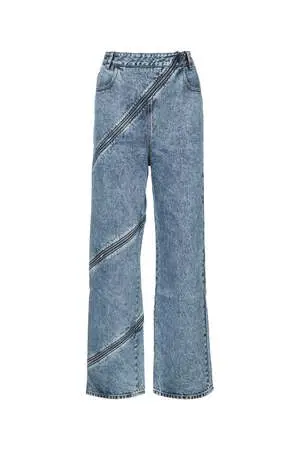 Alaïa Spiral Detail Wide-leg Jeans