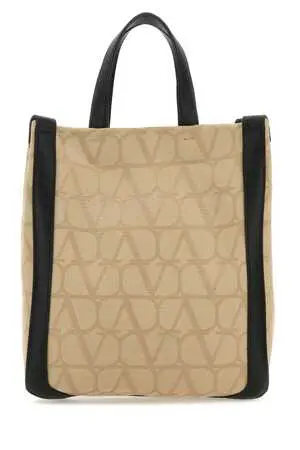 Valentino Garavani Iconography Shopping Handbag With Enamel Hardware - Printed
