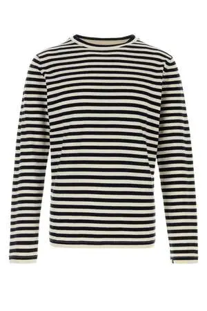 Extreme Cashmere Embroidered Cotton-cashmere Striped Long Sleeve Sweater