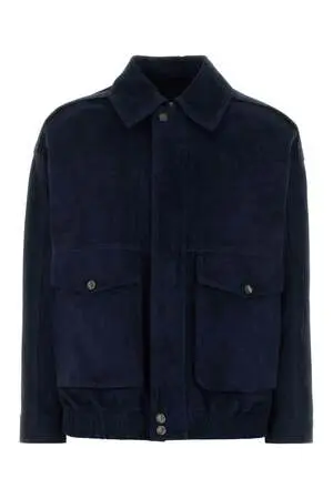 SALVATORE SANTORO Suede Leather Jacket - Blue