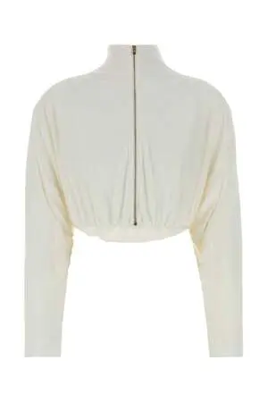 Alaïa Viscose-blend Jacket With Zip Up And Stand Collar
