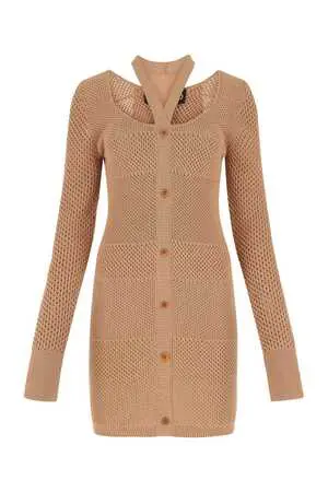 ANDREĀDAMO Biscuit Mesh Knit Mini Dress