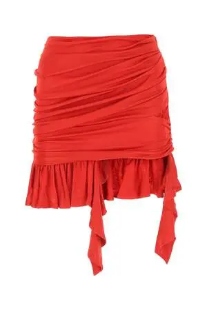 ANDREĀDAMO Viscose Mini Skirt - Red