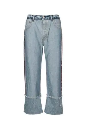 Acne Studios Organic Cotton-lyocell Jeans With Contrast Piping - Midblue