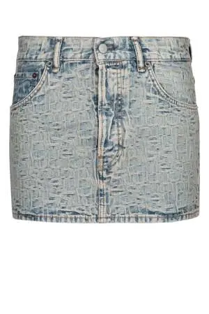 Acne Studios Monogram Embossed Denim Skirt