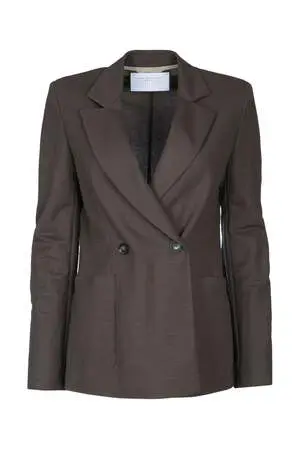 Harris Wharf London Double-breasted Rayon Blazer With Shoulder Pads