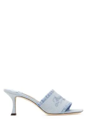 JIMMY CHOO Two-tone Canvas Alexia 70 Flat Sandals