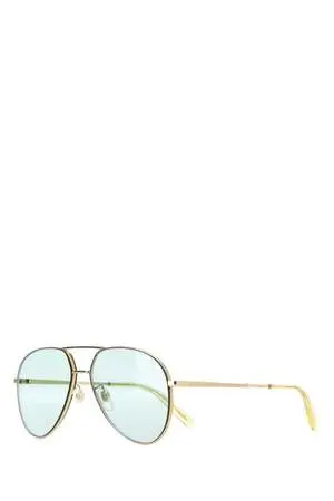 Gucci Aviator Sunglasses With Gold Tone Metal Frame