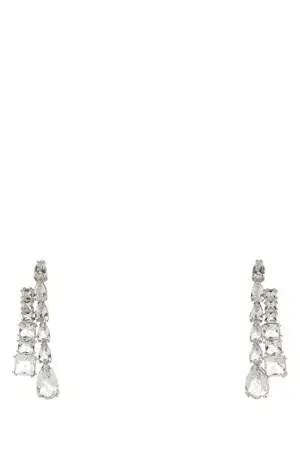 SWAROVSKI Zirconium & Metal Matrix Embellished Drop Earrings 1 Cm X 5 Cm - Silver