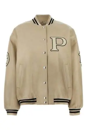 Prada Leather Bomber Jacket - White