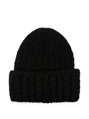 Moncler Logo Wool Beanie - Black