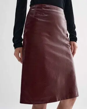 Veronica De Piante Noelia Embossed Leather Pencil Skirt