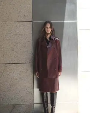 Veronica De Piante Noelia Embossed Leather Pencil Skirt