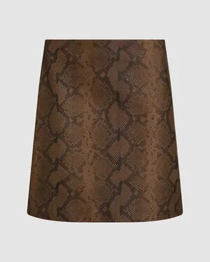 Veronica De Piante Cecily Snake Print Leather Mini Skirt