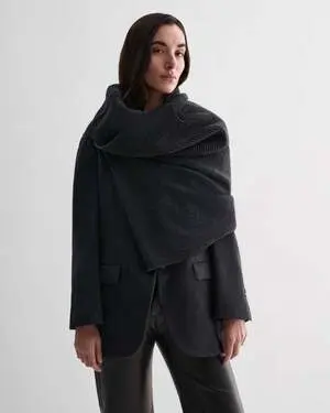 Veronica De Piante Caro Snood In Wool Cashmere, Charcoal