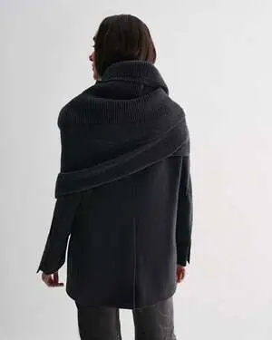 Veronica De Piante Caro Snood In Wool Cashmere, Charcoal