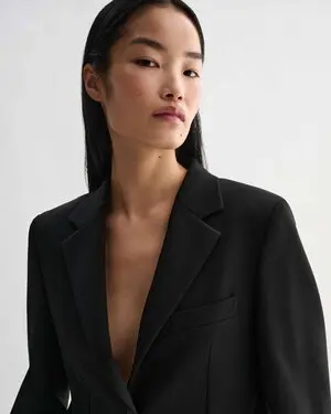 Veronica De Piante Sebastian Blazer In Stretch Wool Twill - Black