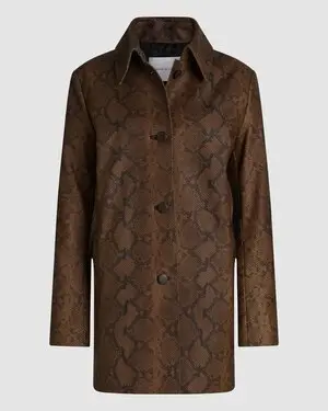 Veronica De Piante Chiara Coat In Snake Print Leather