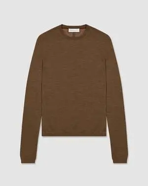 Veronica De Piante Joey Crew Neck Merino Wool Sweater - Camel