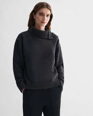 Veronica De Piante Cielo Sweater In Wool Cashmere, Charcoal
