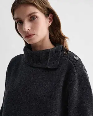 Veronica De Piante Cielo Sweater In Wool Cashmere, Charcoal