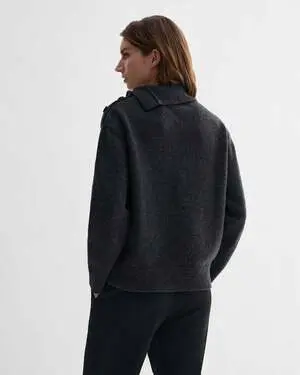 Veronica De Piante Cielo Sweater In Wool Cashmere, Charcoal