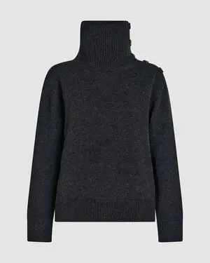 Veronica De Piante Wool-cashmere Convertible Neck Sweater - Gray