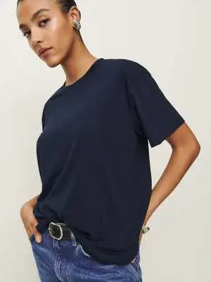 REFORMATION Liam Oversized T-shirt Blue