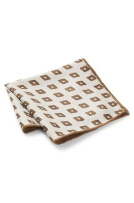 BOSS Printed Pocket Square In Silk