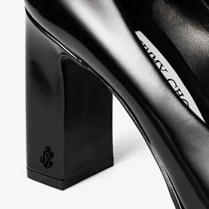 JIMMY CHOO Eyla 85 Polished Calf Leather Pumps - Black