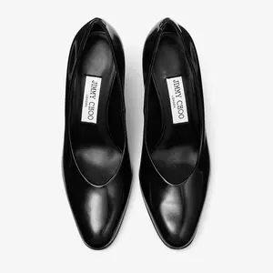 JIMMY CHOO Eyla 85 Polished Calf Leather Pumps - Black