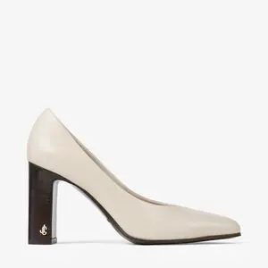 JIMMY CHOO Jimmy Choo Eyla 85 Polished Calf Leather Pumps Bone