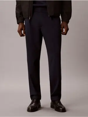 Calvin Klein Tech Knit Tapered Pleated Pants - Dark Sapphire