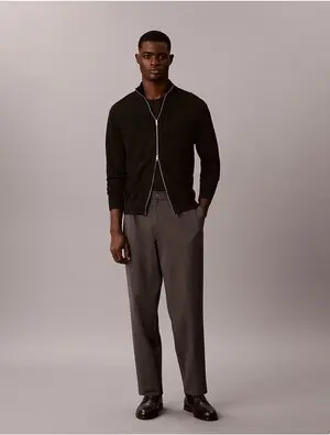 Calvin Klein Tech Knit Tapered Pleated Pants - Volcanic Ash