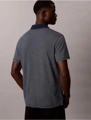 Calvin Klein Supima Cotton Stripe Polo Shirt - Dark Sapphire