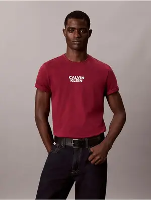 Calvin Klein All Caps Tee - Rhododendron