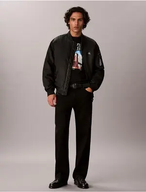 Calvin Klein Brooklyn Bridge Logo Graphic Tee - Black