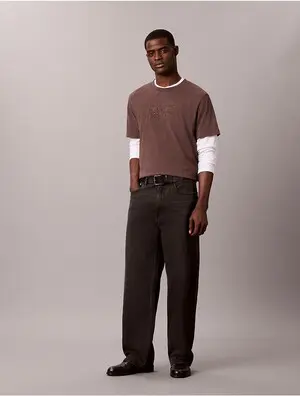 Calvin Klein Powder Wash Crewneck Tee - Hot Fudge