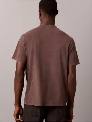 Calvin Klein Powder Wash Crewneck Tee - Hot Fudge