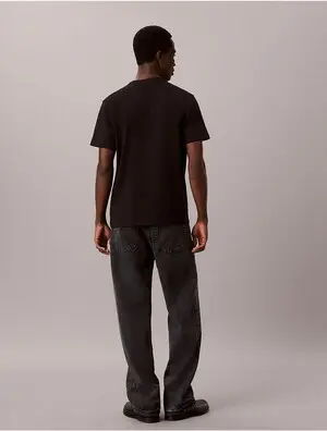 Calvin Klein Varsity Crest Logo Graphic Tee - Black