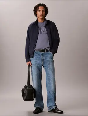 Calvin Klein Distressed Monologo Graphic Tee - Grisaille