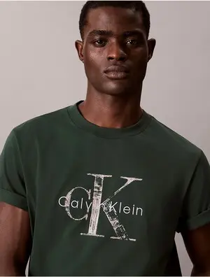 Calvin Klein Calvin Klein Distressed Monologo Graphic Tee Sycamore