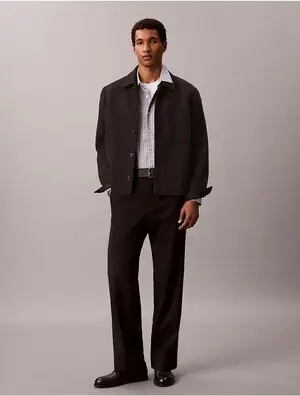 Calvin Klein Yarn-dyed Plaid Stretch Button-down Shirt - Quicksilver