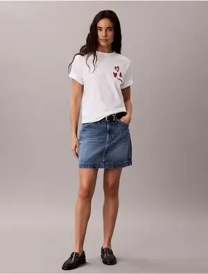 Calvin Klein Hearts Print Boxy T-shirt - Bright White