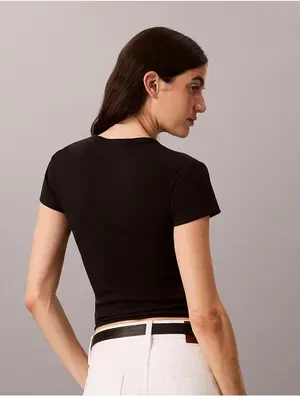 Calvin Klein Ribbed Crewneck T-shirt - Black