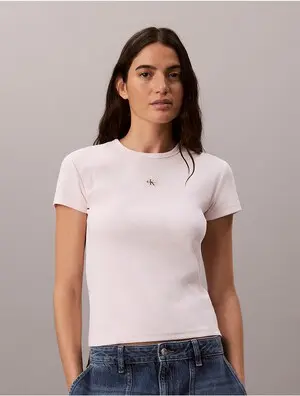 Calvin Klein Ribbed Crewneck T-shirt - Delicacy